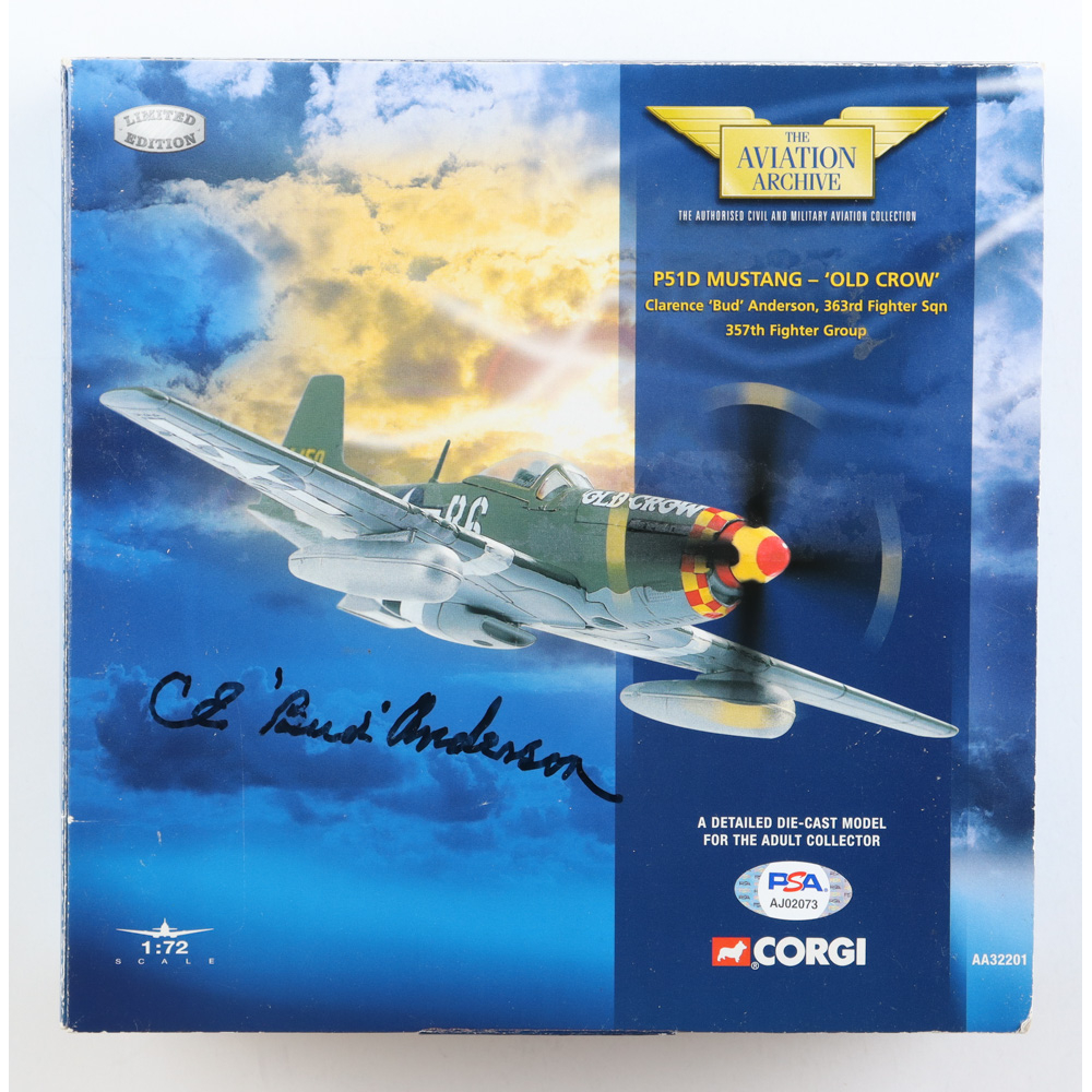 Colonel Bud Anderson Signed "Old Crow" P-51D Mustang 1:72 Scale Model ...