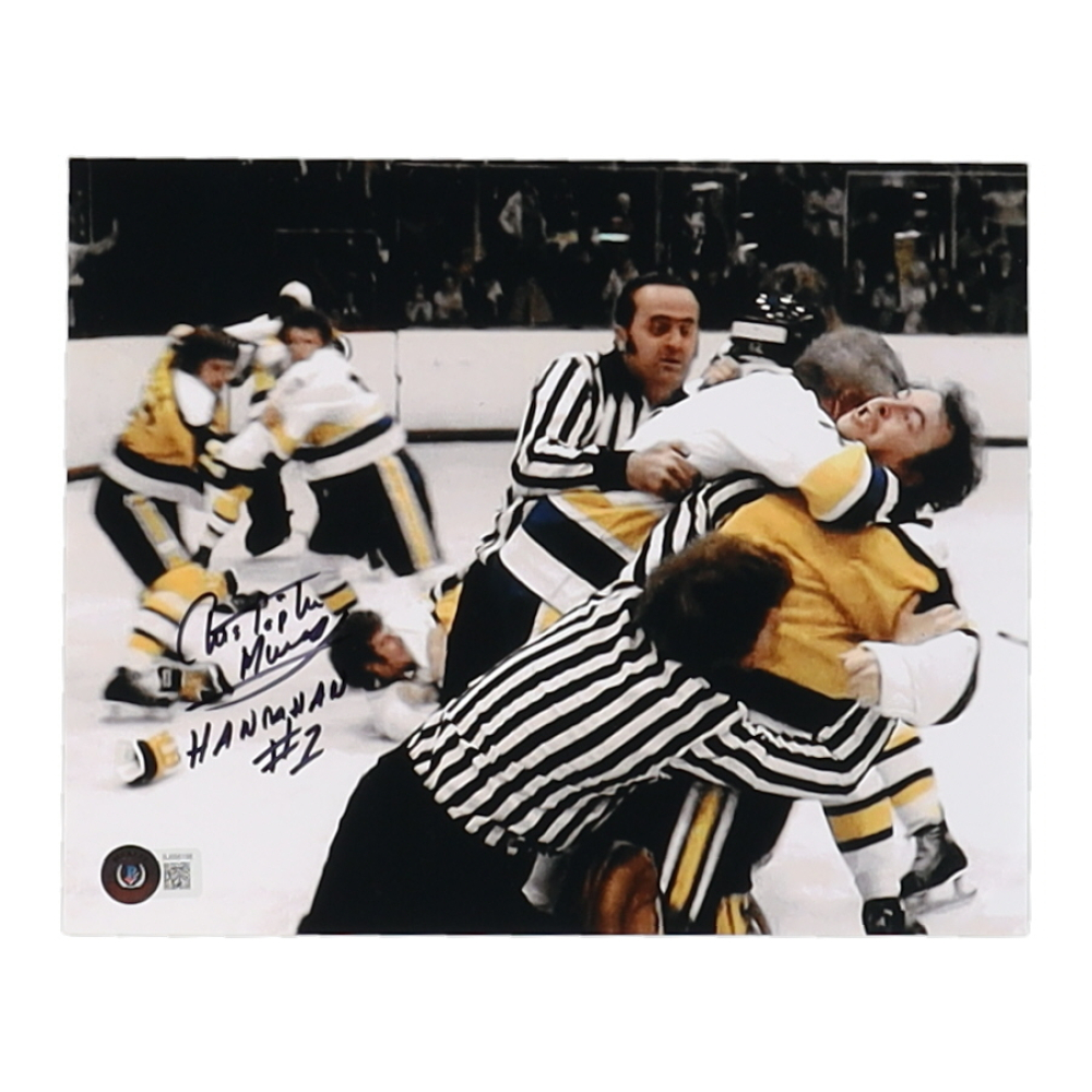 Christopher Murney Signed "Slap Shot" 8x10 Photo Inscribed "Hanrahan ...