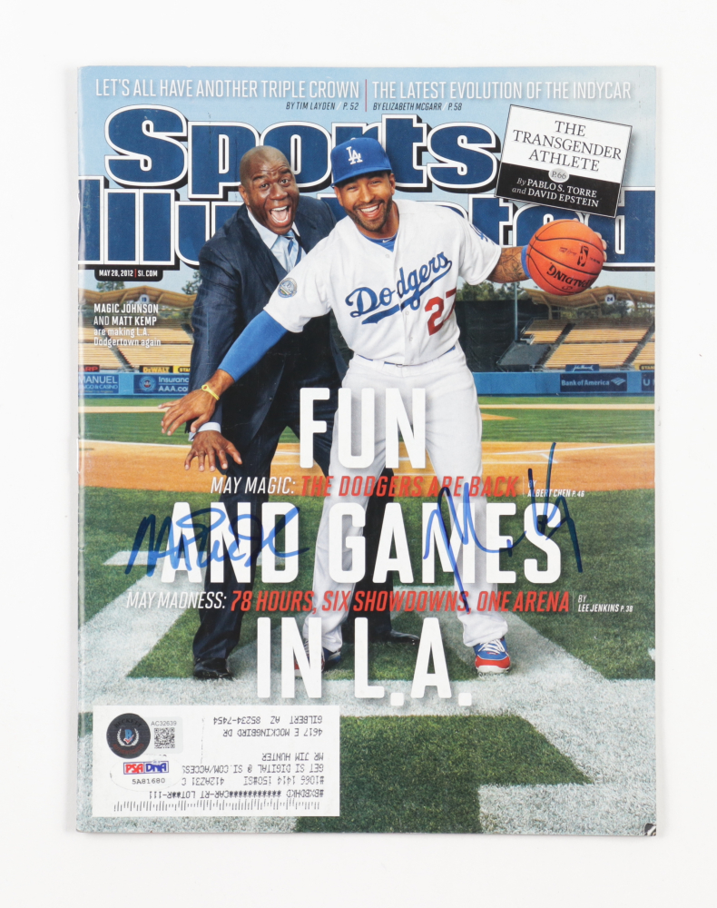 Magic Johnson & Matt Kemp Signed 2012 "Sports Illustrated" Magazine (Beckett & PSA) | Pristine ...