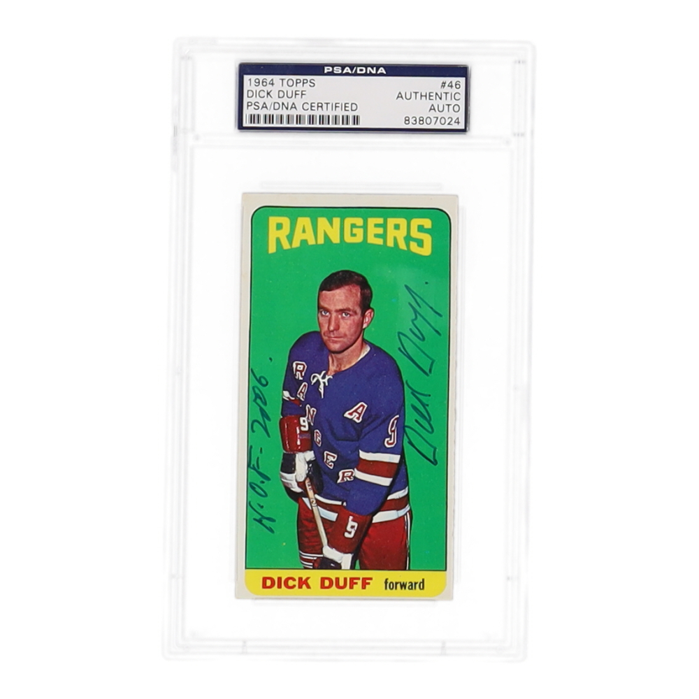 Dick Duff Signed 1964-65 Topps #46 Inscribed "HOF 2006" (PSA ...