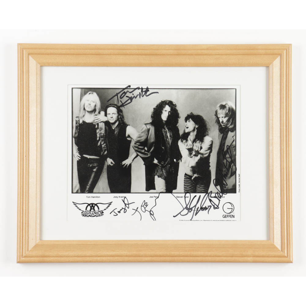 "Aerosmith" Custom Framed Photo Display Signed By (5) With Steven Tyler ...