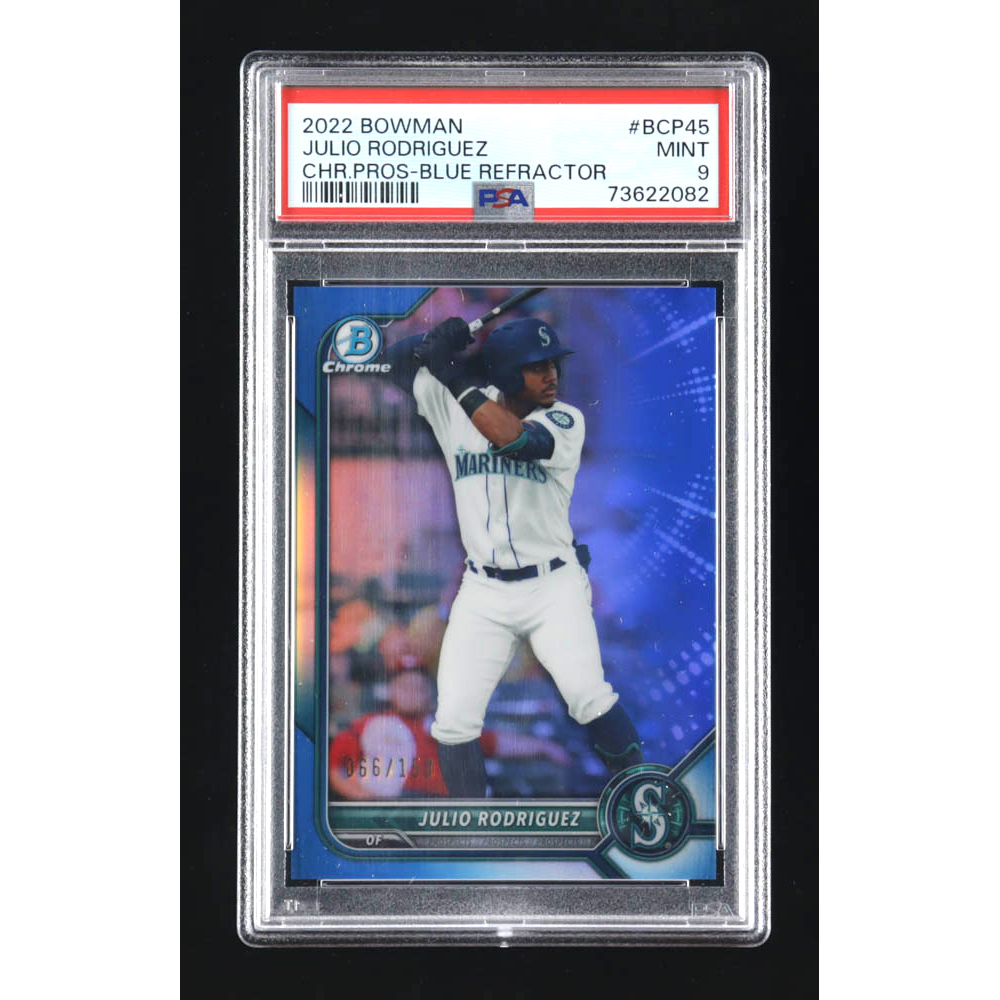 Julio Rodriguez 2022 Bowman Chrome Prospects Blue Refractors #BCP45 RC ...