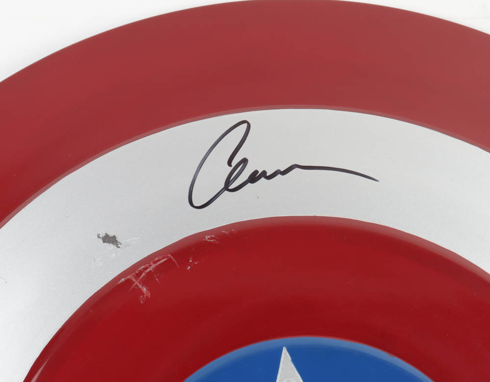 Chris Evans Signed "Captain America" Marvel Full-Size Metal Shield ...