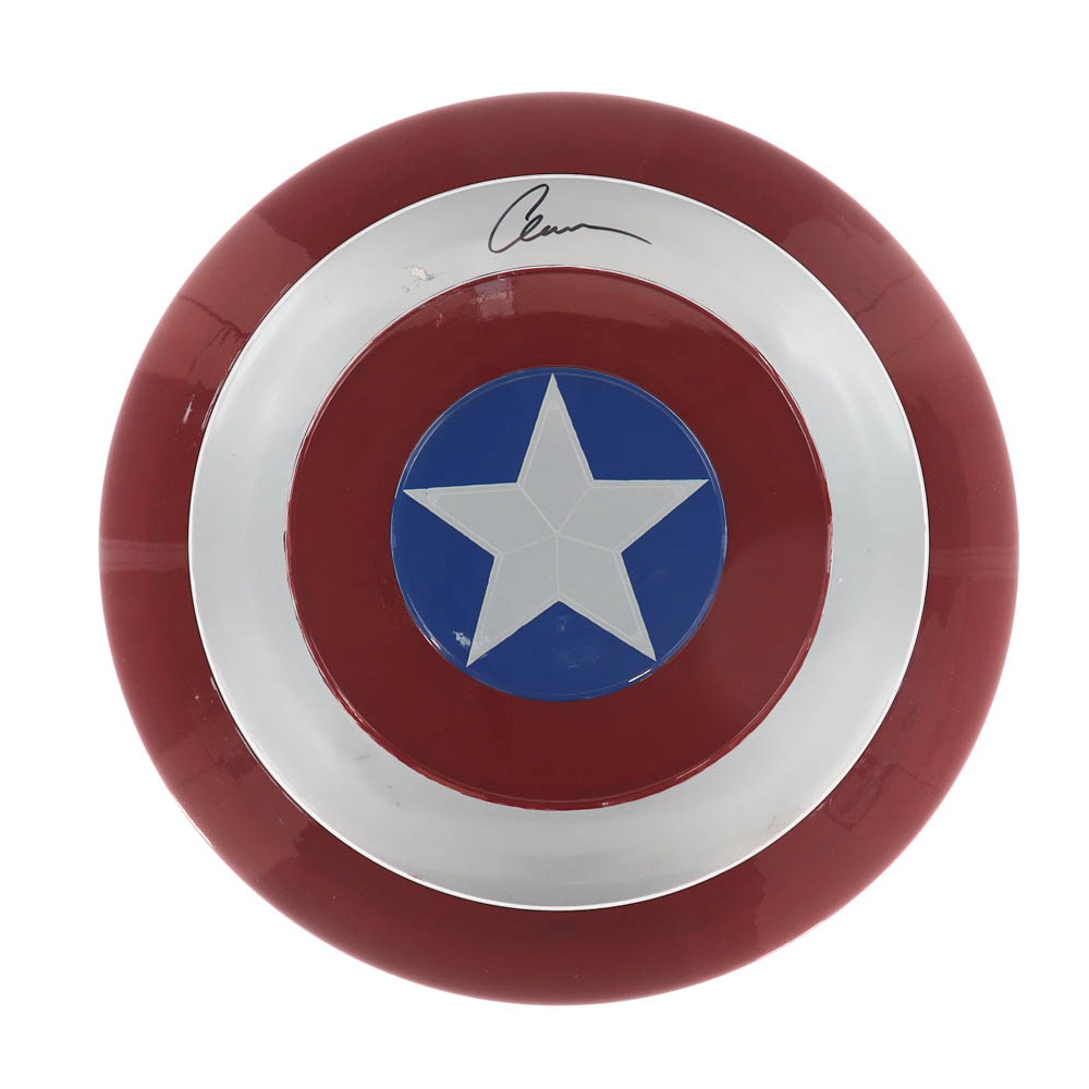 Chris Evans Signed "Captain America" Marvel Full-Size Metal Shield ...
