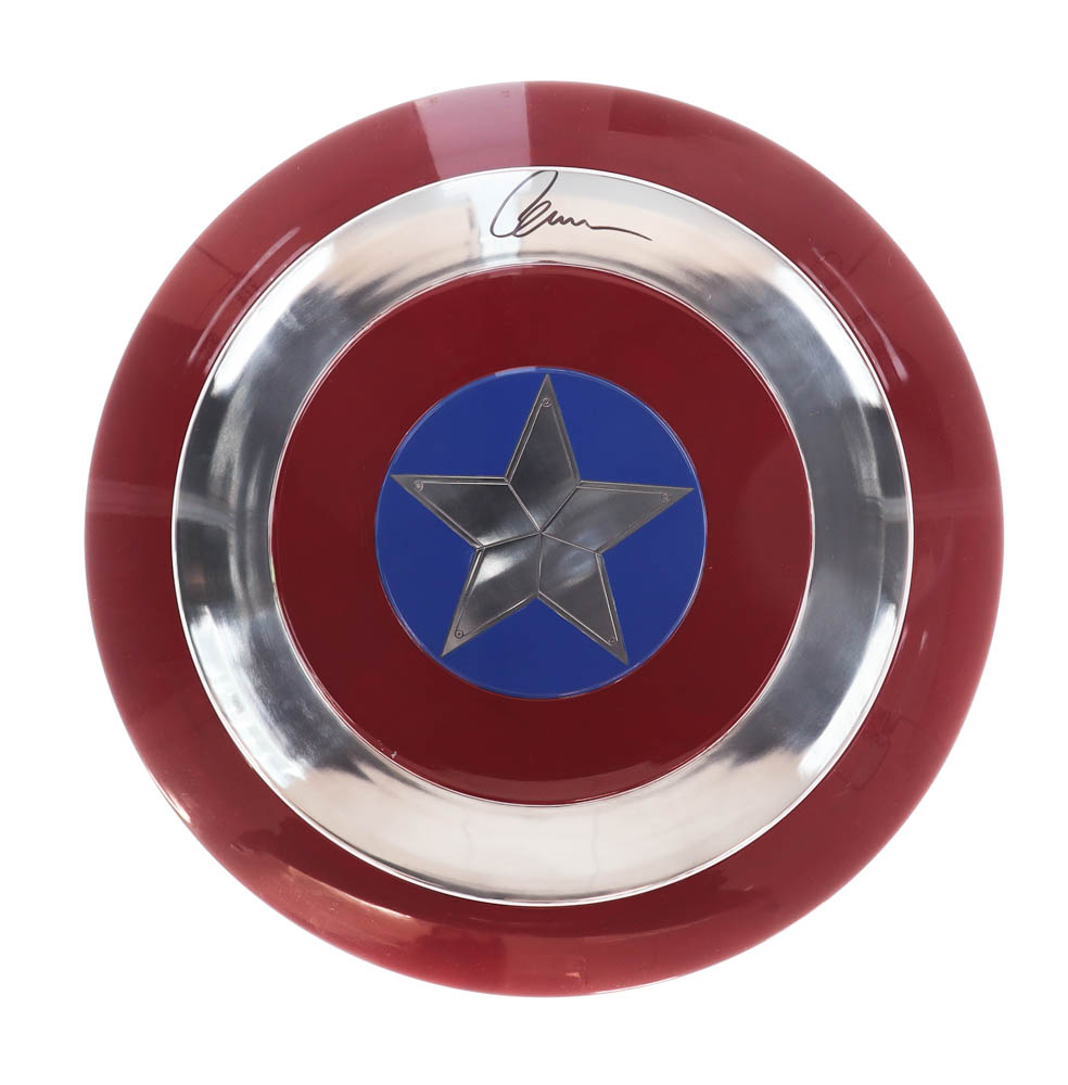 Chris Evans Signed "Captain America" Marvel Full-Size Metal Shield ...
