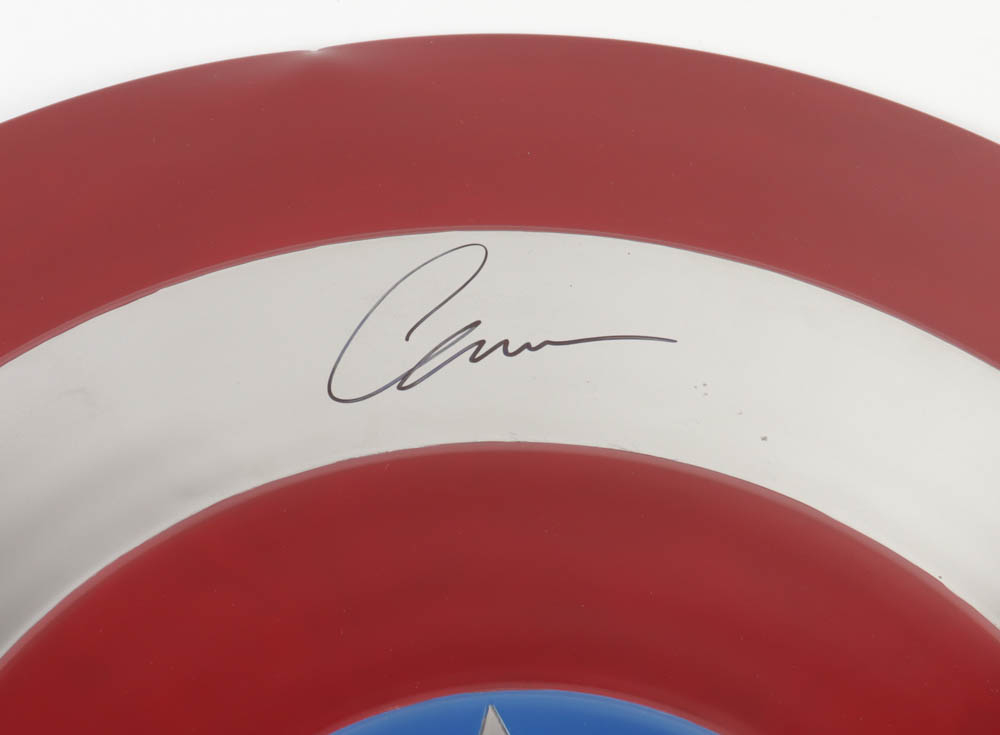 Chris Evans Signed "Captain America" Marvel Full-Size Metal Shield ...
