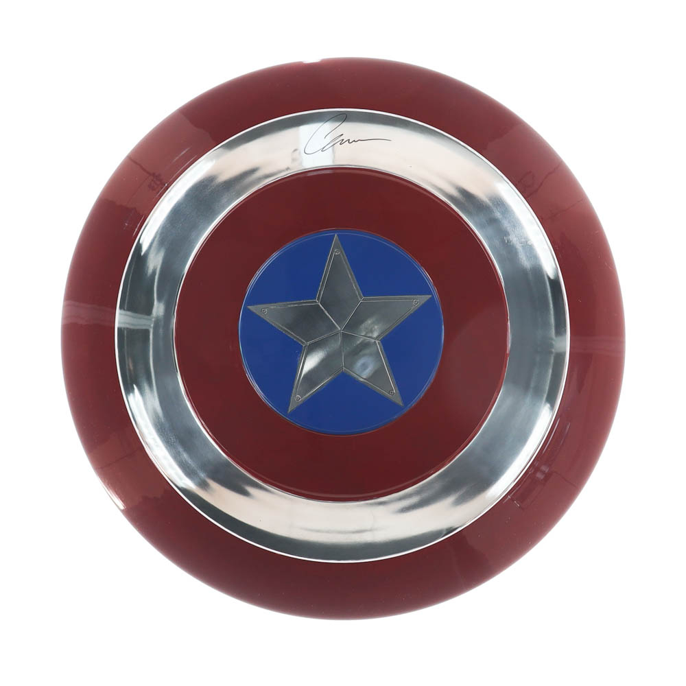 Chris Evans Signed "Captain America" Marvel Full-Size Metal Shield ...
