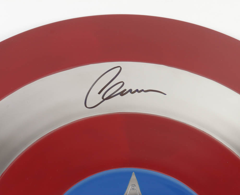 Chris Evans Signed "Captain America" Marvel Full-Size Metal Shield ...