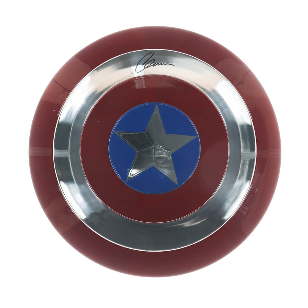 Chris Evans Signed "Captain America" Marvel Full-Size Metal Shield ...