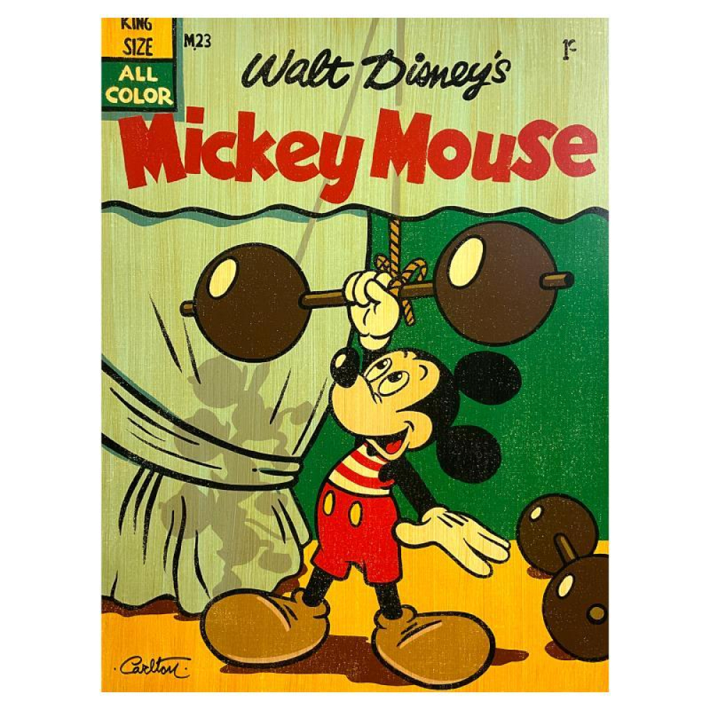 Trevor Carlton Signed LE "Muscle Mickey" Proof on Canvas from Disney ...