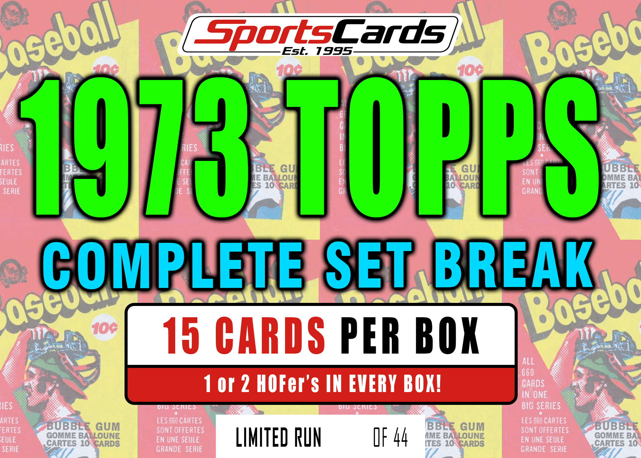 1973 TOPPS BASEBALL COMPLETE SET BREAK Mystery Box - 15 CARDS PER BOX ...