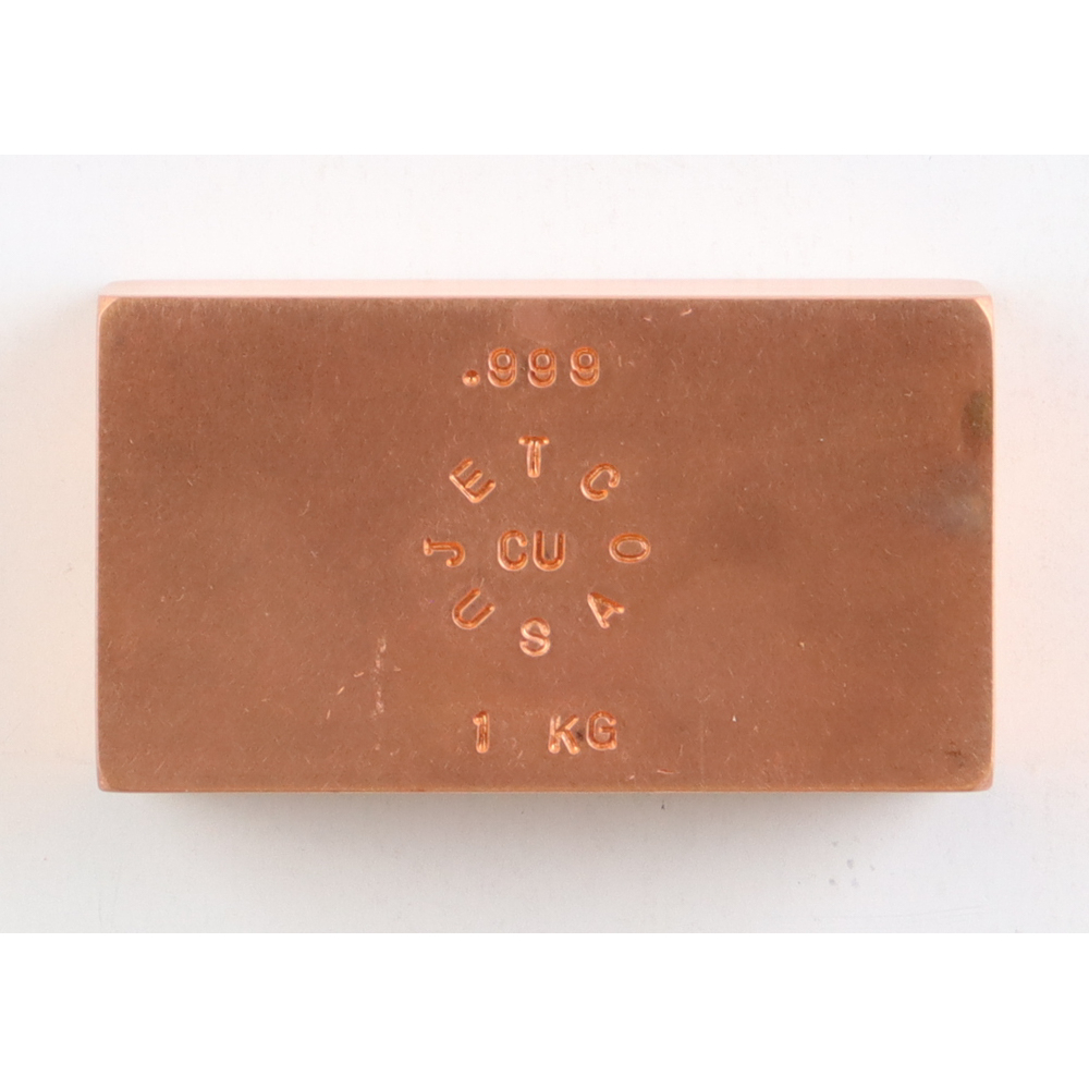 One Kilo .999 Fine Copper Bullion Bar | Pristine Auction