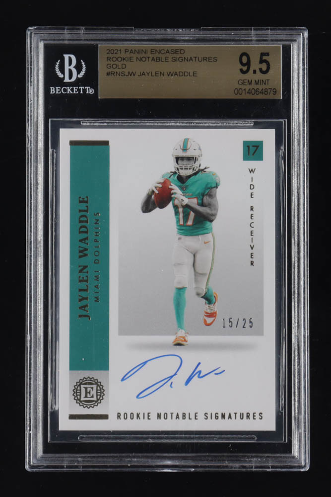 Jaylen Waddle 2021 Panini Encased Rookie Notable Signatures Gold #RNSJW ...