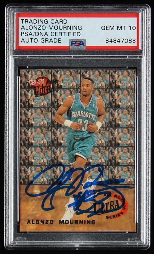 Alonzo Mourning Signed 1992-93 Ultra All-Rookies #6 RC (PSA | Autograph ...