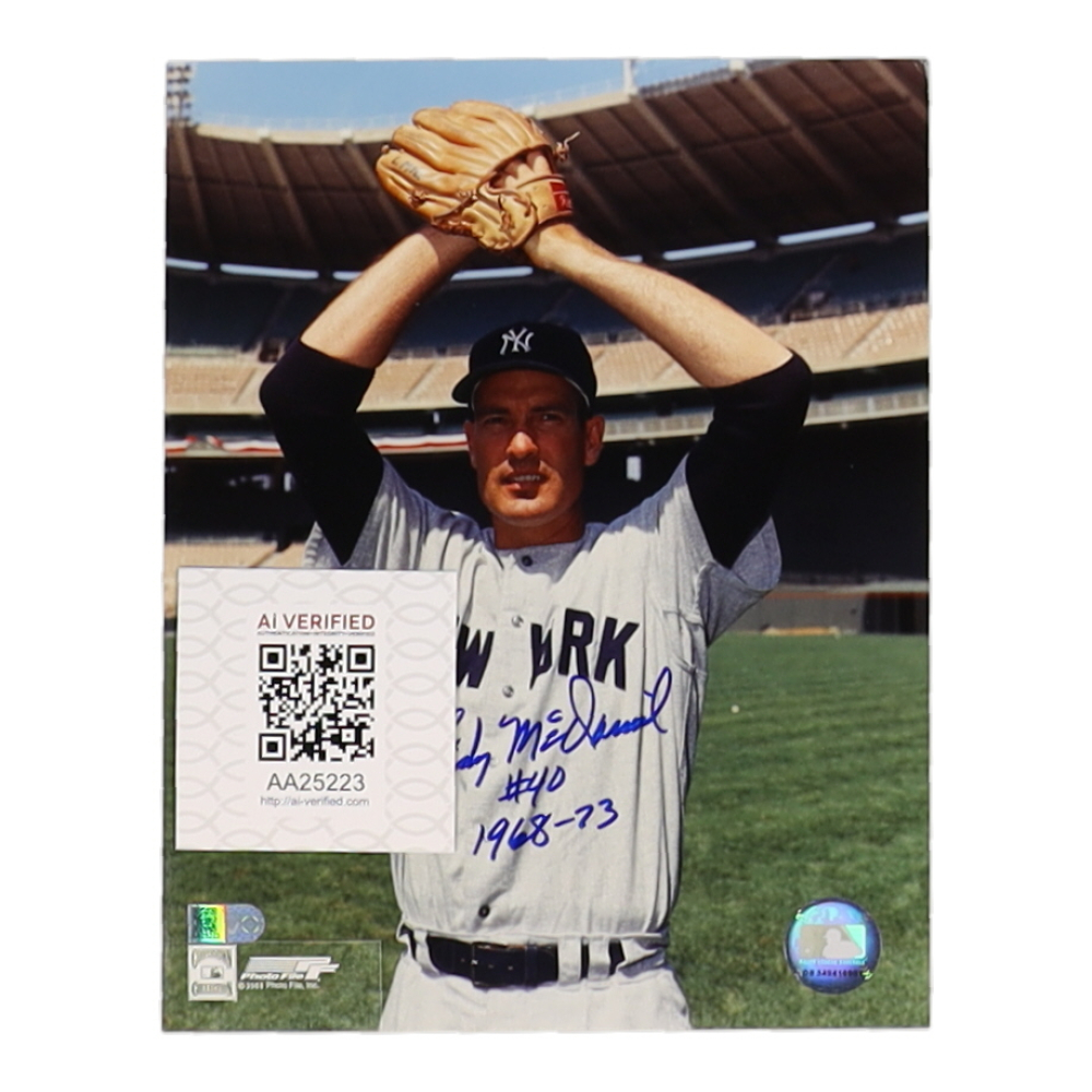 Lindy McDaniel Signed Yankees 8x10 Photo Inscribed "1968-73" (AIV & MLB) | Pristine Auction