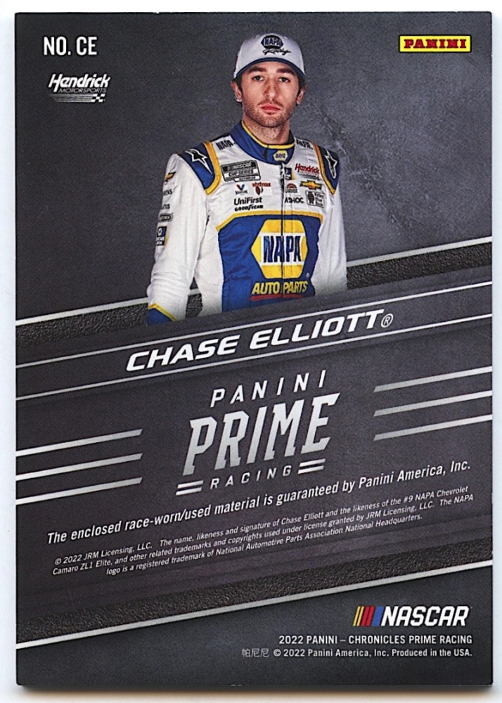 Chase Elliott 2022 Panini Chronicles Prime Jumbo Series Sponsor Patch ...