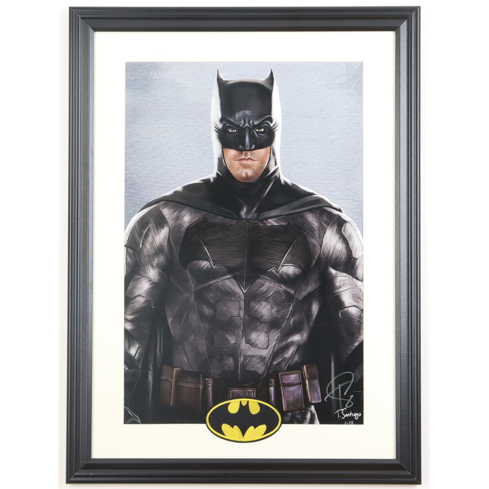 Tony Santiago Signed Batman Custom Framed Lithograph with Batman Patch ...