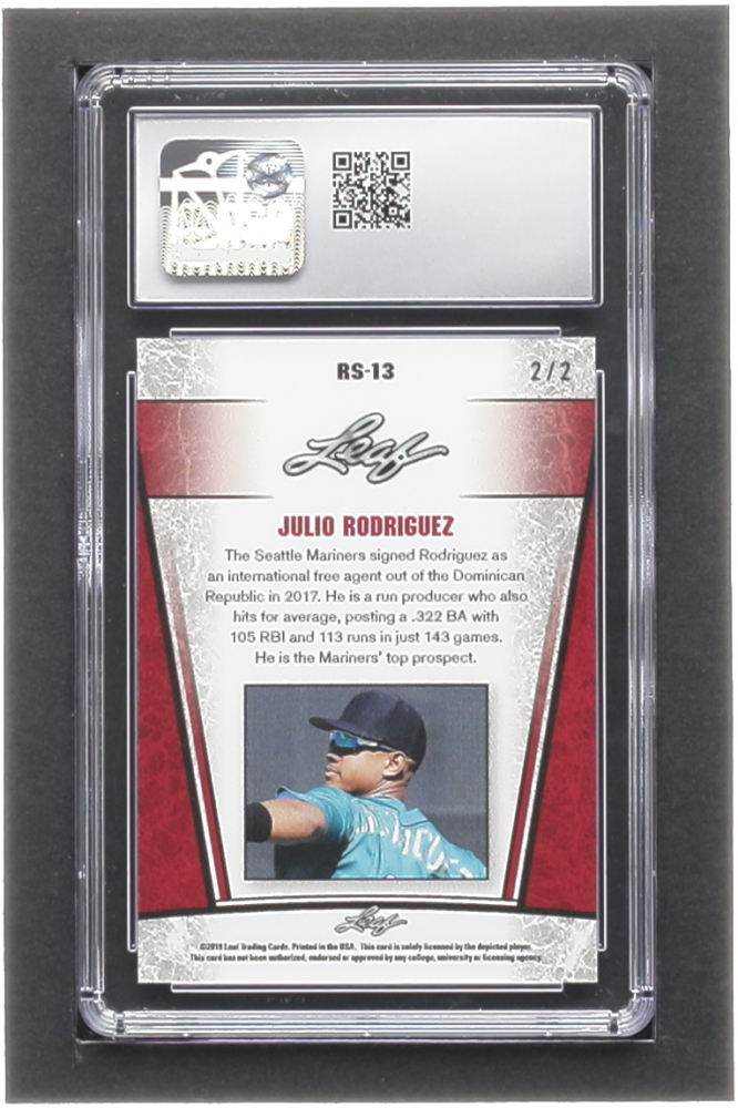 Julio Rodriguez 2019 Leaf Metal Special Release Rookie Silver Rainbow ...