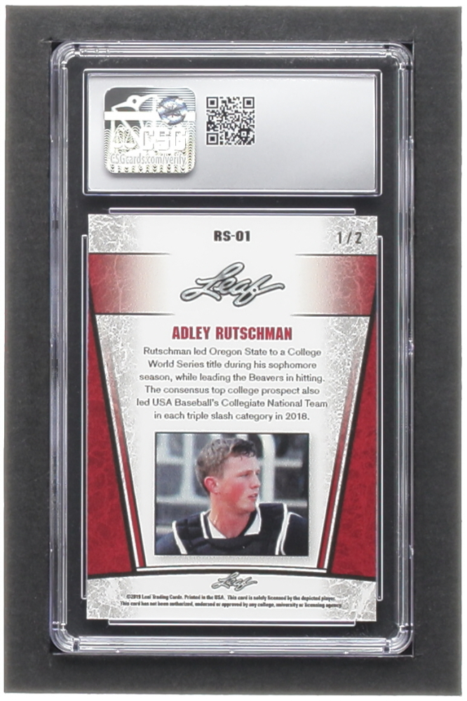 Adley Rutschman 2019 Leaf Metal Special Release Rookie Silver Rainbow ...