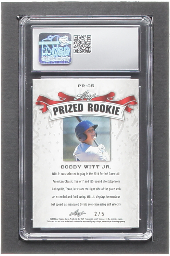 Bobby Witt Jr. 2019 Leaf Metal Special Release Prized Rookie Rainbow ...