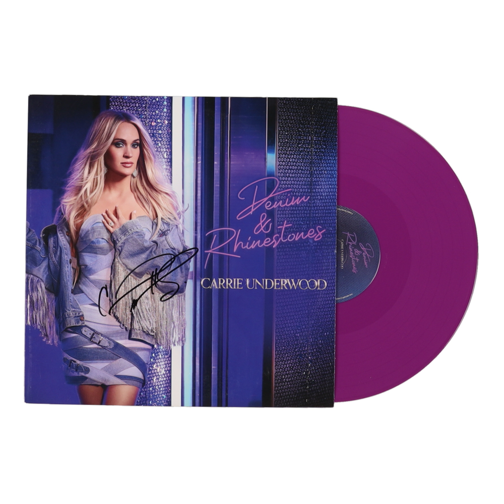 Carrie Underwood Signed "Denim & Rhinestones" Vinyl Record Album ...