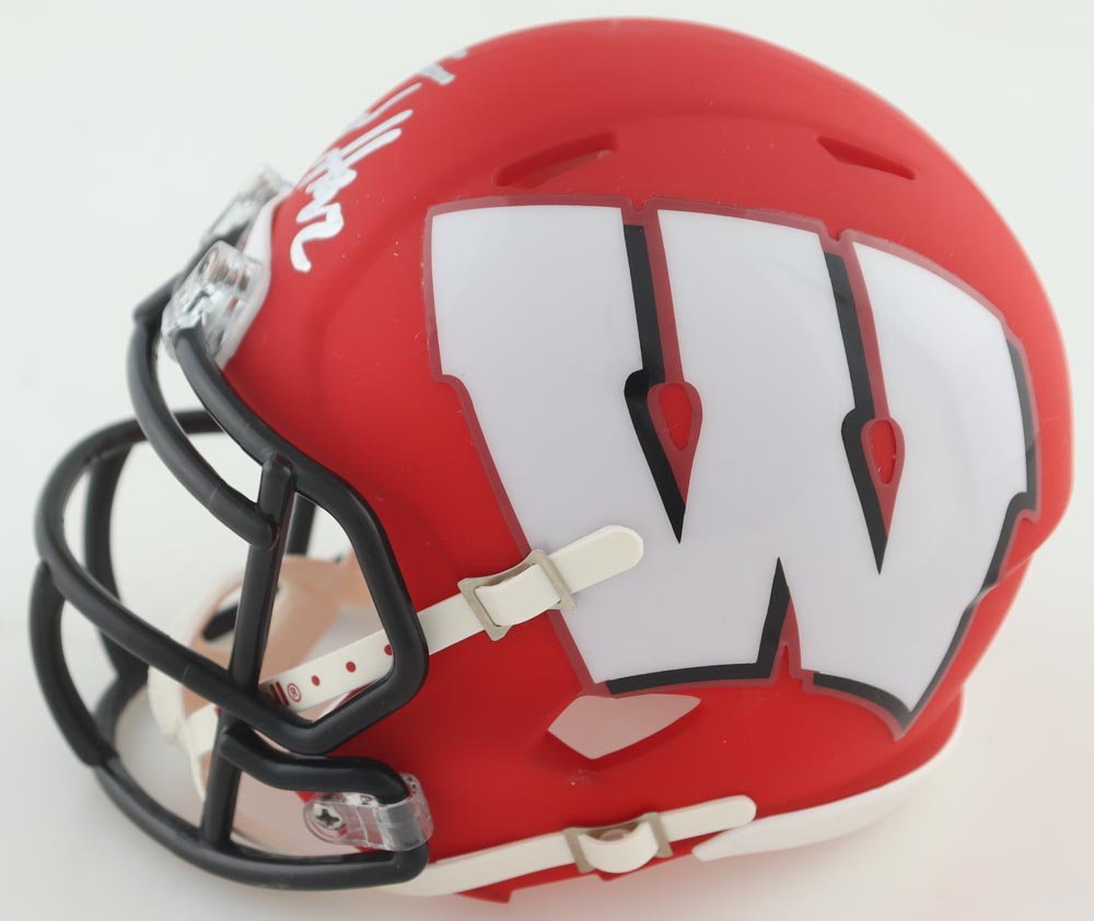 T. J. Watt Signed Wisconsin Badgers AMP Alternate Speed Mini Helmet ...