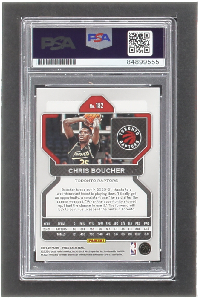Chris Boucher Signed 2021-22 Panini Prizm #182 (PSA) | Pristine Auction