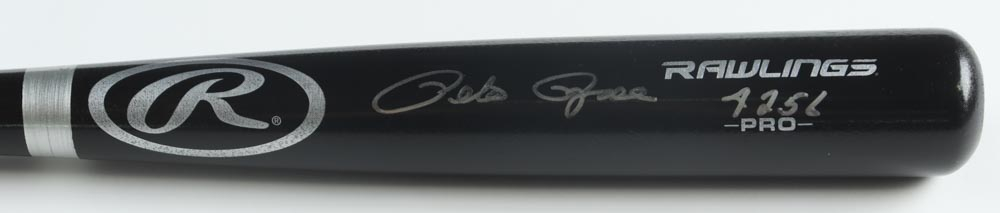 Pete Rose Signed Rawlings Pro Baseball Bat Inscribed "4256" (Beckett ...