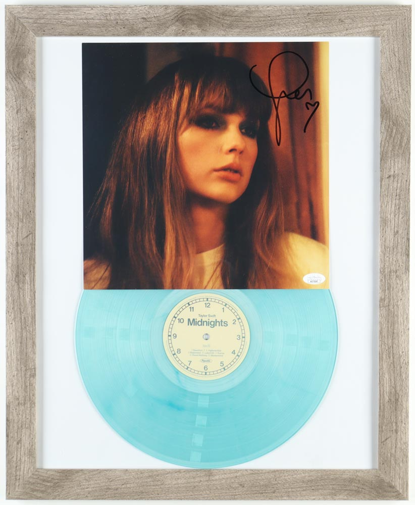 Taylor Swift Signed Custom Framed "Midnights" Vinyl Album Cover Display ...