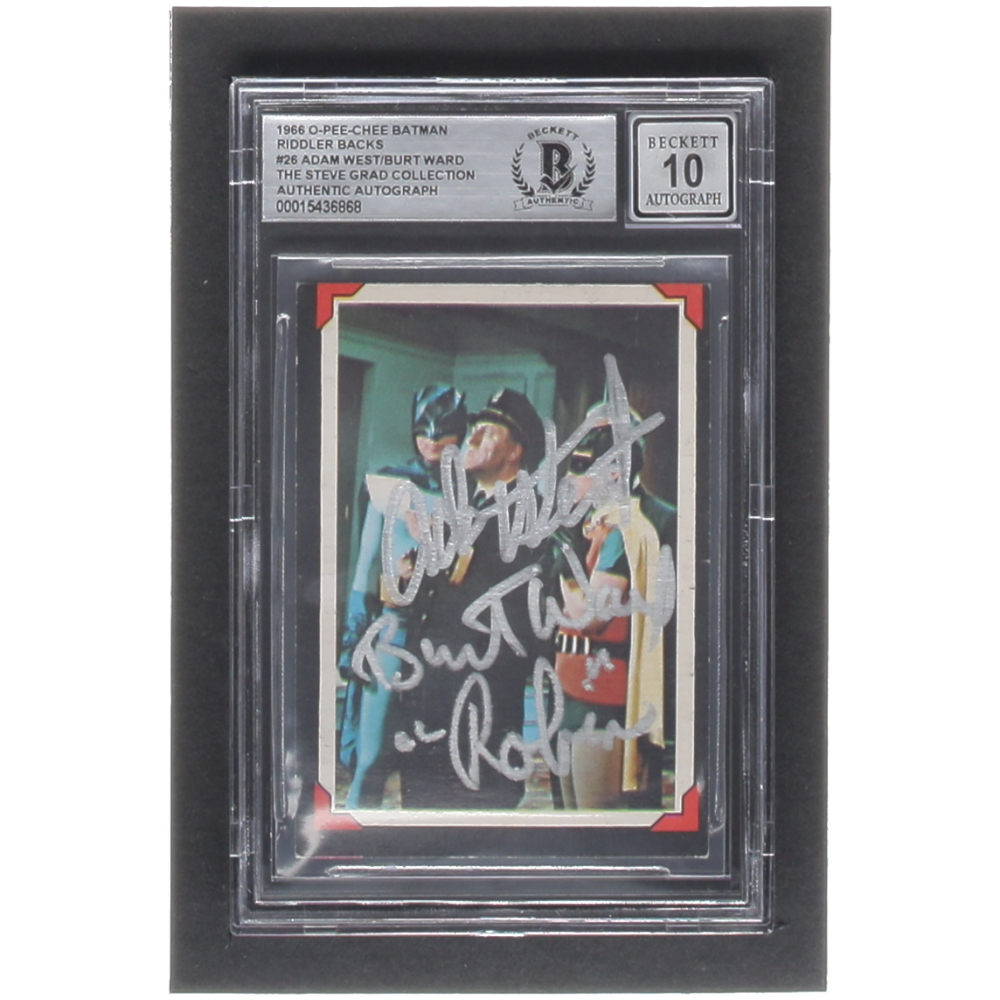 Adam West & Burt Ward Signed 1966 O-Pee-Chee Batman Riddler Backs #26 A ...