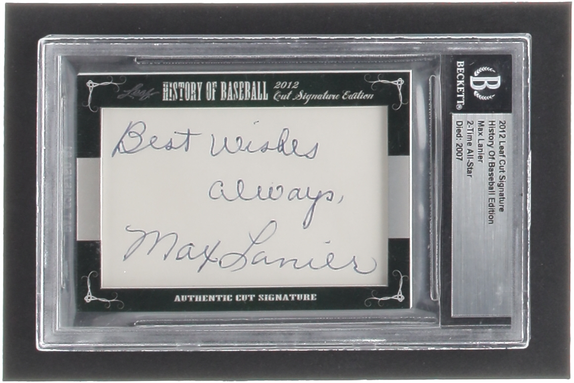 Max Lanier 2012 Leaf History of Baseball Cut Signatures #703 (BGS ...
