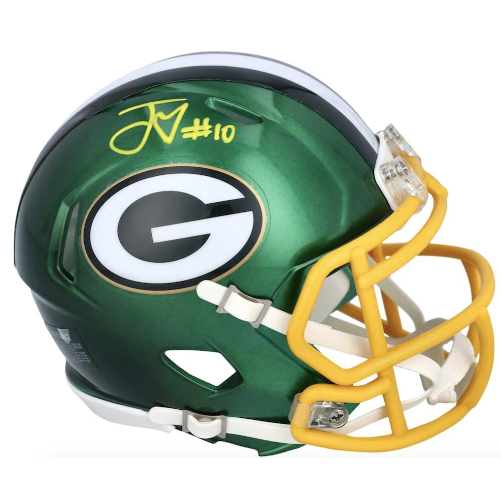 Jordan Love Signed Green Bay Packers Flash Mini Speed Helmet (Fanatics ...