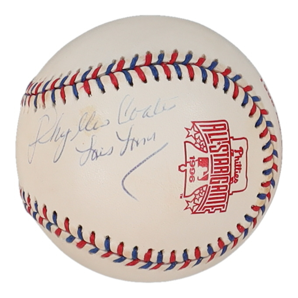 Phyllis Coates Signed 1996 All-Star Game Baseball Inscribed "Lois Lane ...