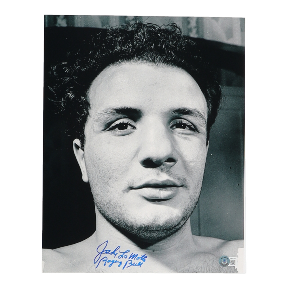 Jake LaMotta Signed 11x14 Photo Inscribed "Raging Bull" (Beckett ...