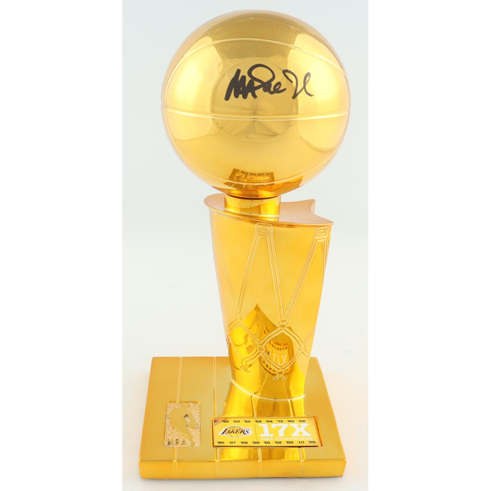 Magic Johnson Signed 12" Mini NBA Replica Trophy (Beckett) | Pristine ...