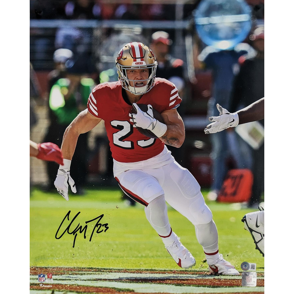 Christian McCaffrey Signed 49ers 16x20 Photo (Beckett) | Pristine Auction