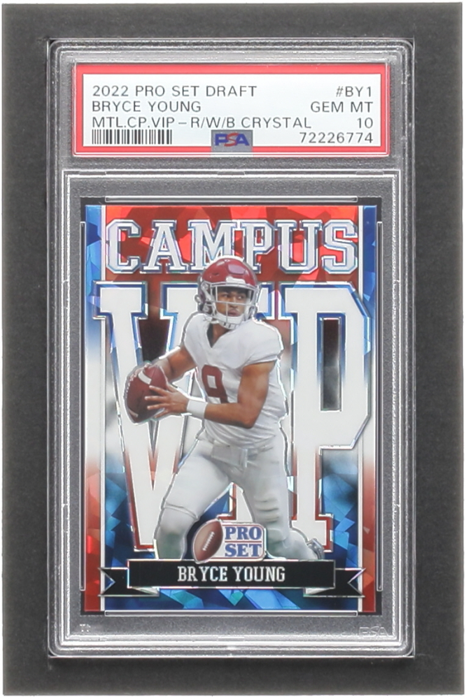 Bryce Young 2022 Leaf Draft and Prospects Metal Campus VIP Crystal Red ...