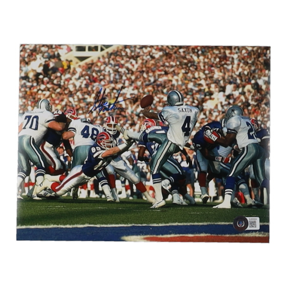 Steve Tasker Signed Bills 8x10 Photo (Beckett) | Pristine Auction