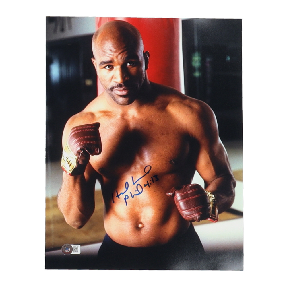 Evander Holyfield Signed 11x14 Photo With Inscription (Beckett ...