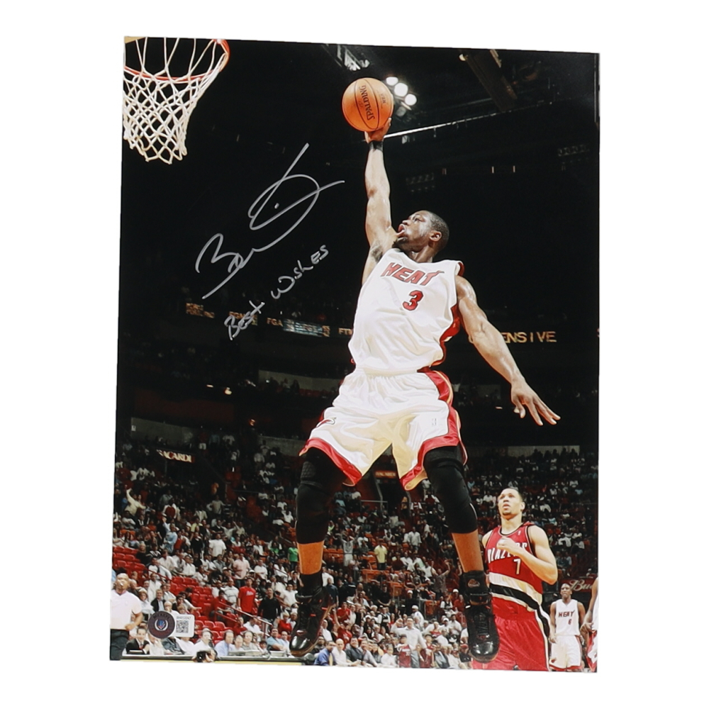 Dwayne Wade Signed Heat 11x14 Photo Inscribed "Best Wishes" (Beckett ...