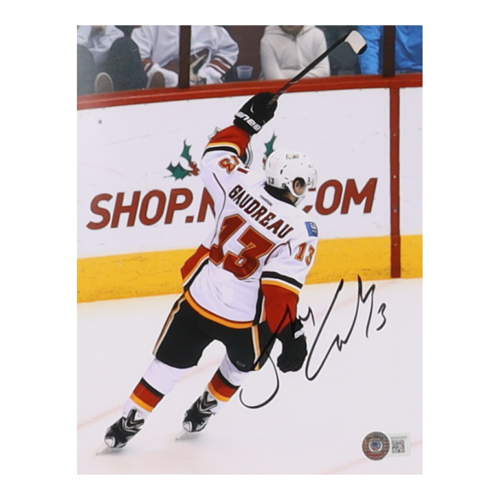 Johnny Gaudreau Signed Flames 8x10 Photo (Beckett) | Pristine Auction