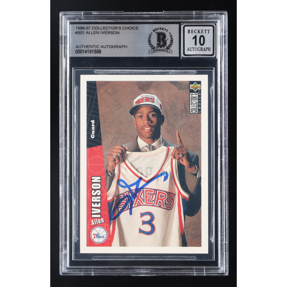 Allen Iverson Signed 1996-97 Collector's Choice #301 RC (BGS ...