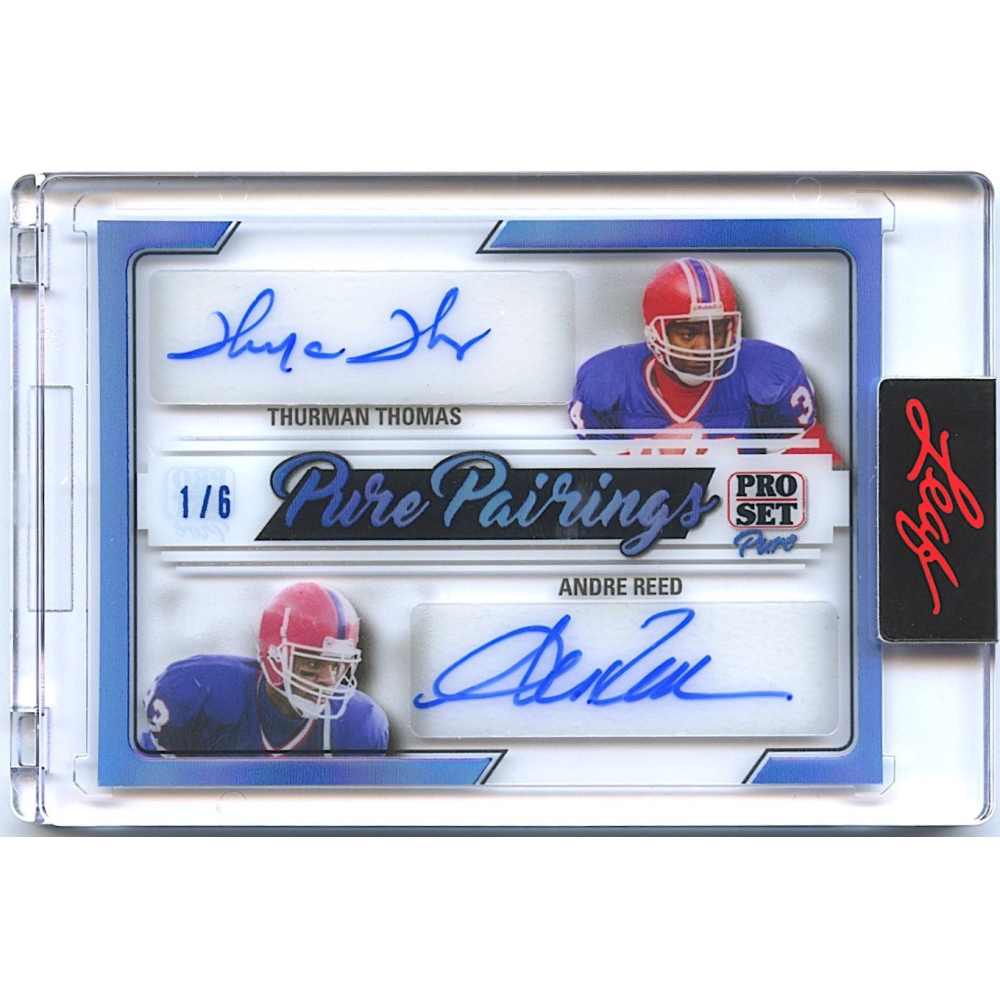 Thurman Thomas / Andre Reed 2023 Pro Set Pure Pure Pairings Autographs ...
