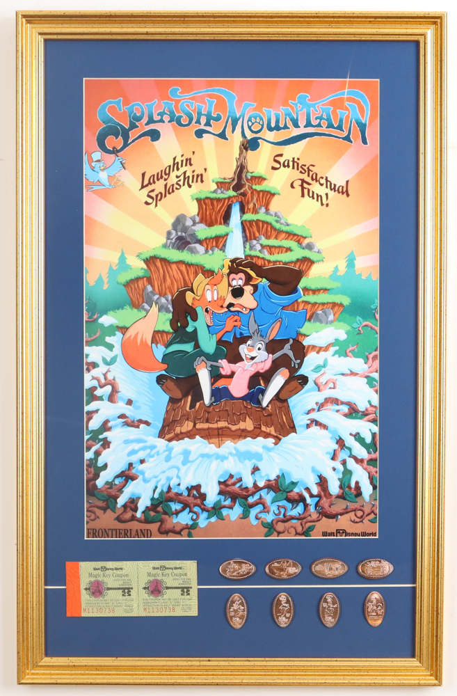 Disneyland "Splash Mountain" Custom Framed Print Display with Vintage ...