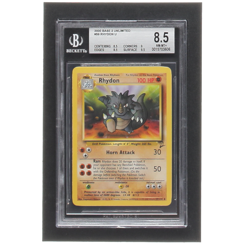 Rhydon 2000 Pokemon Base 2 Unlimited #59 (BGS 8.5) | Pristine Auction