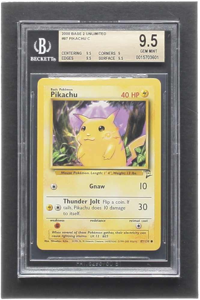 Pikachu 2000 Pokemon Base 2 Unlimited #87 (BGS 9.5) | Pristine Auction