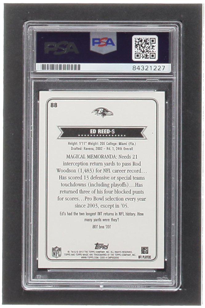 Ed Reed Signed 2012 Topps Magic #88 (PSA) | Pristine Auction