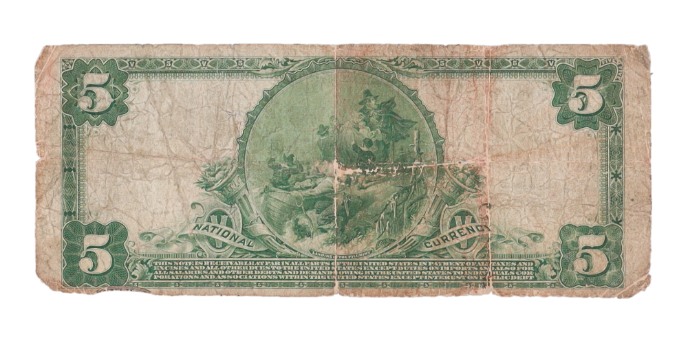 1902 $5 Five-Dollar U.S. National Currency Large-Size Bank Note - First ...
