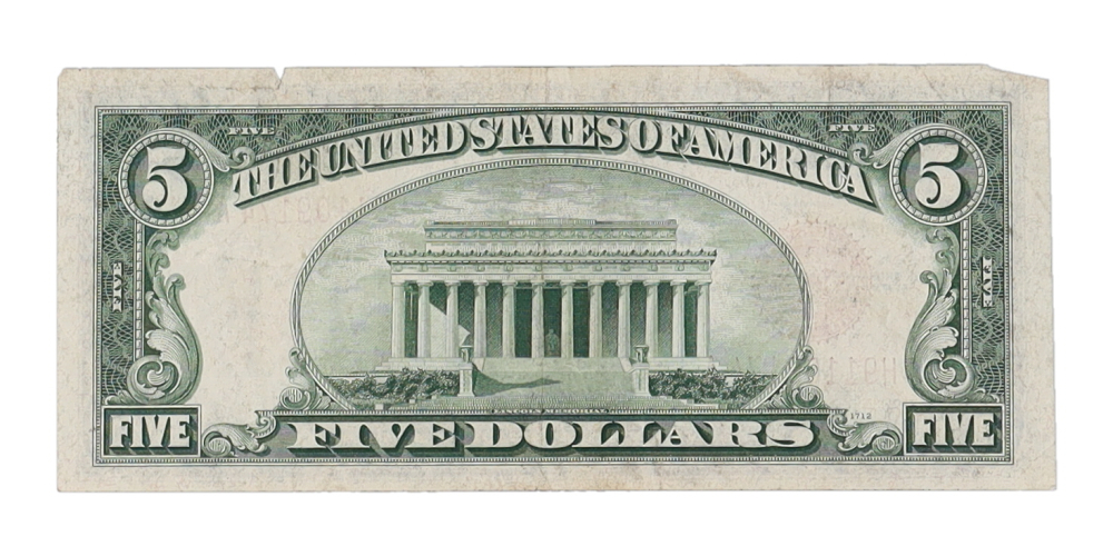 1928-F $5 Five-Dollar Red Seal U.S. Legal Tender Note | Pristine Auction