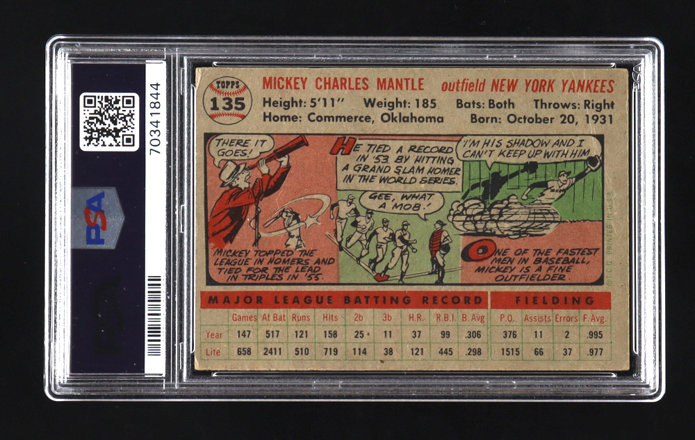 Mickey Mantle 1956 Topps #135 (PSA 3) (MK) | Pristine Auction